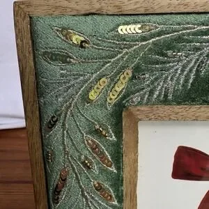 Handcrafted | Accents | Handcrafted Beaded Fabric Sequin Green Gold ...